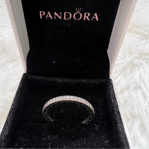 Pandora | Jewelry | Pandora Sparkle And Hearts Ring Size 8 | Poshmark